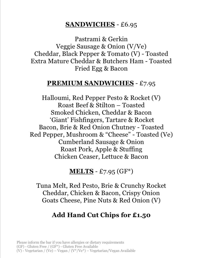 Menus - The Goat
