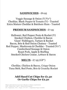 Menus - The Goat